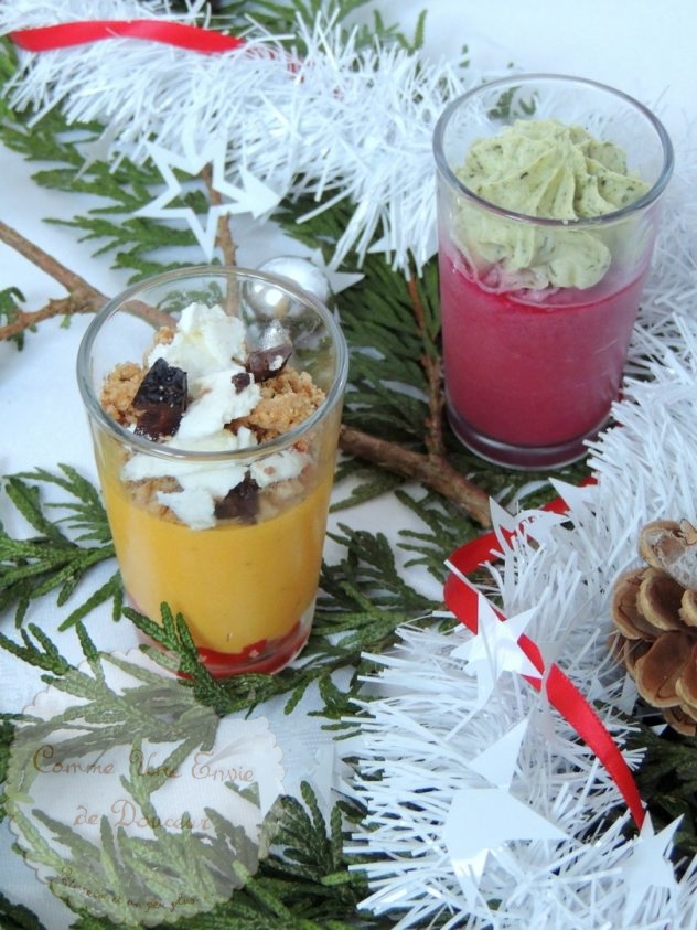 Verrines apéritives panna cotta potimarron & son crumble noix romarin ...